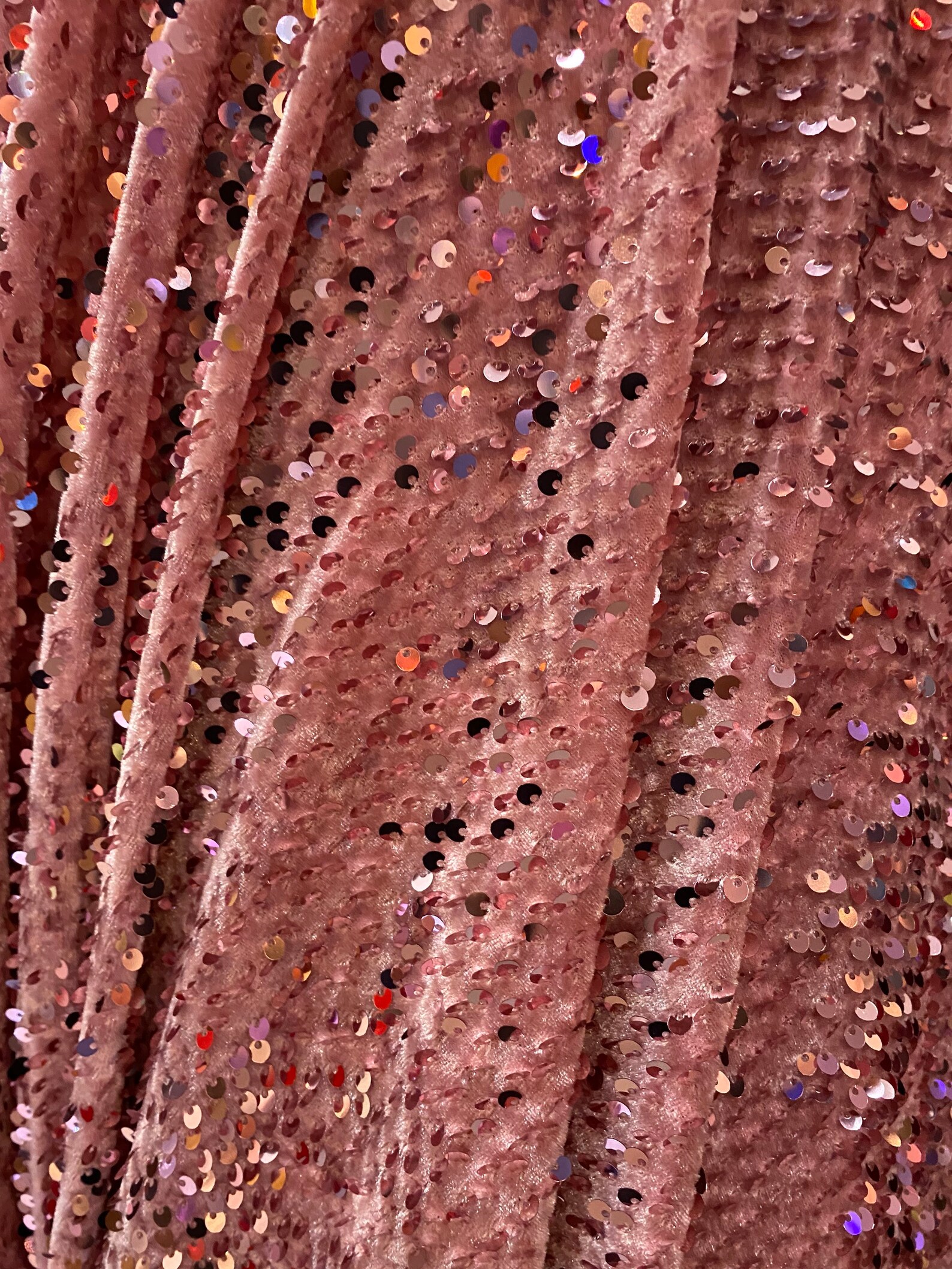 New Stretch Velvet With Hanging Sequins All Over 2-way Stretch 58/60 ...