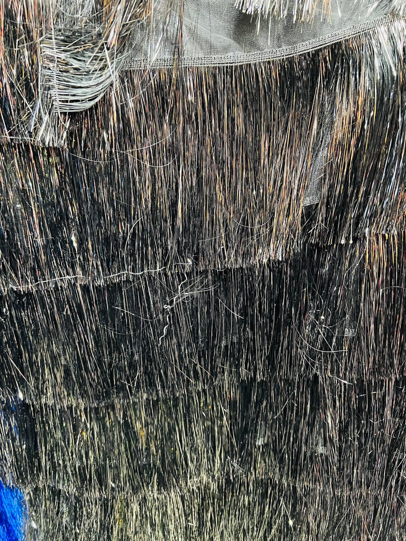 New Luxury Fringe Design Embroidered on Stretch Mesh Base Metallic Long ...