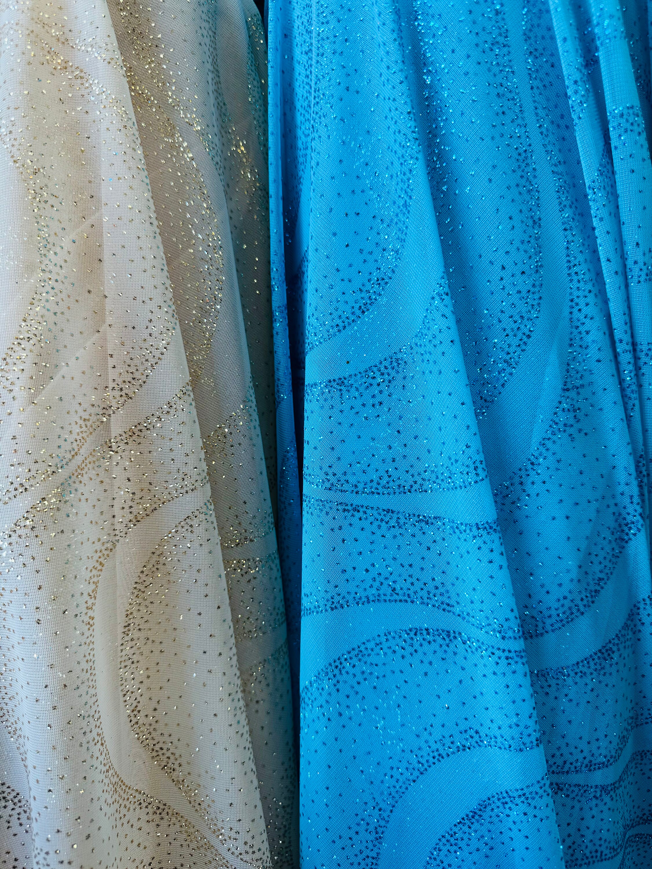 New Luxury Wavy Design on Mesh With Glitter 2-way Stretch 58/60” - Etsy