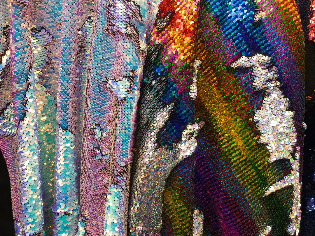 New Colors Flip up Sequins Reversible Sequins 5mm in Spandex Base 58/60 ...