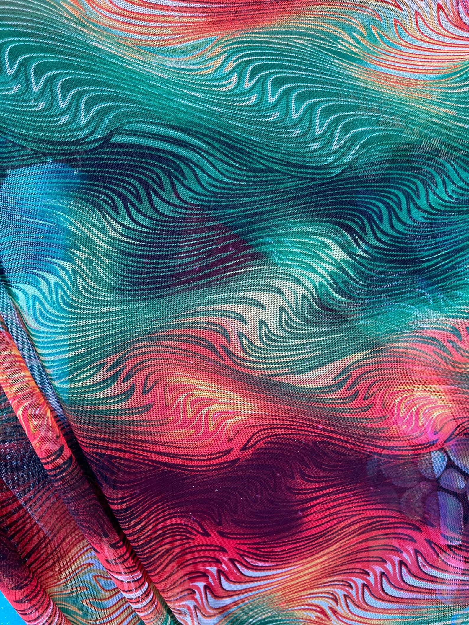 New abstract design multicolor print on stretch mesh 4-way | Etsy