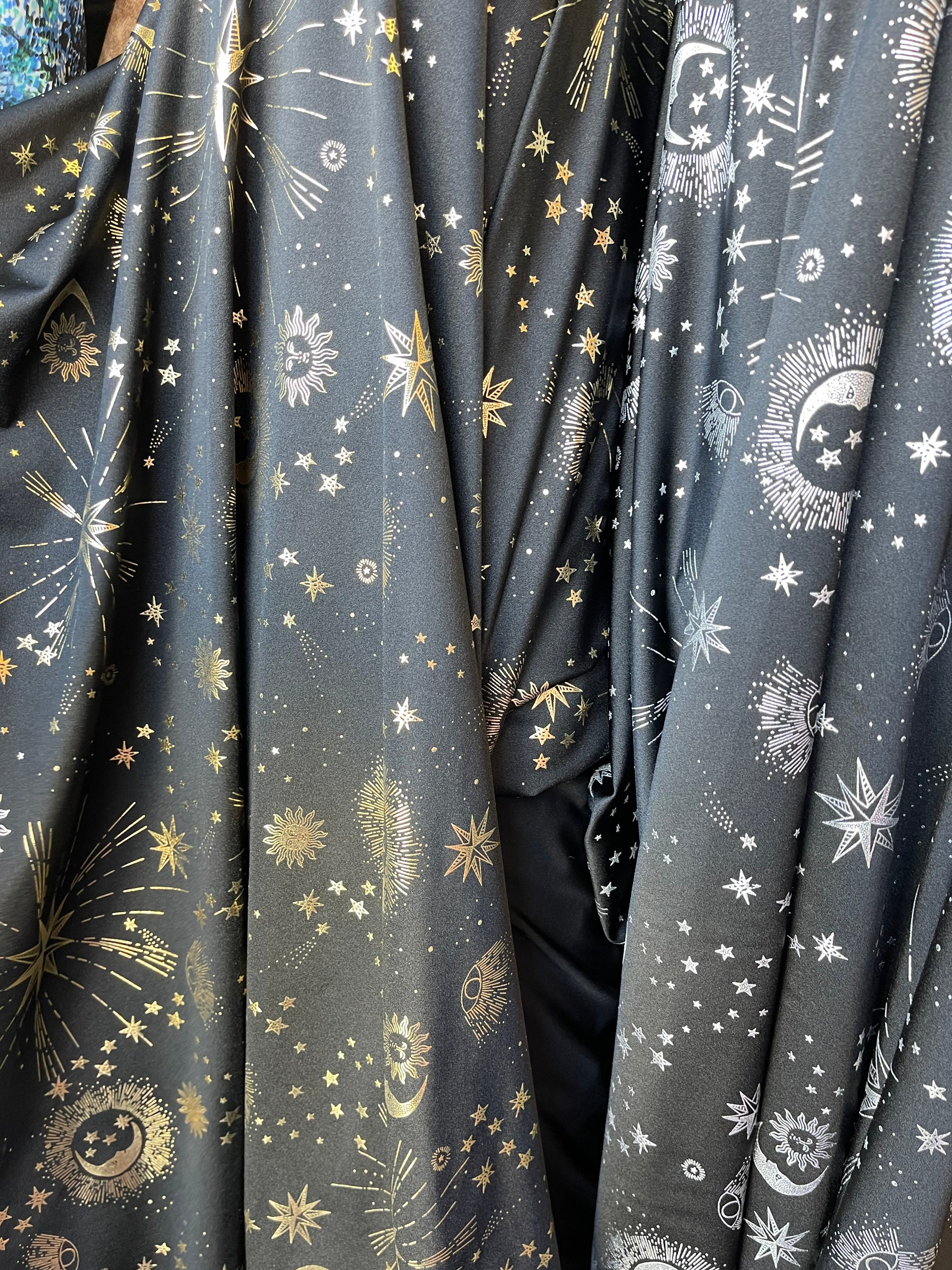 New celestial multi stars design on best metallic Nylon | Etsy