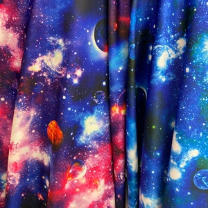 Amazing Galaxy Design Print on Heavy Nylon Spandex 4-way Stretch 58/60 ...