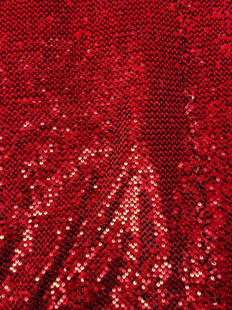Luxury Red Sequins Embroidered on Great Quality of Stretch - Etsy