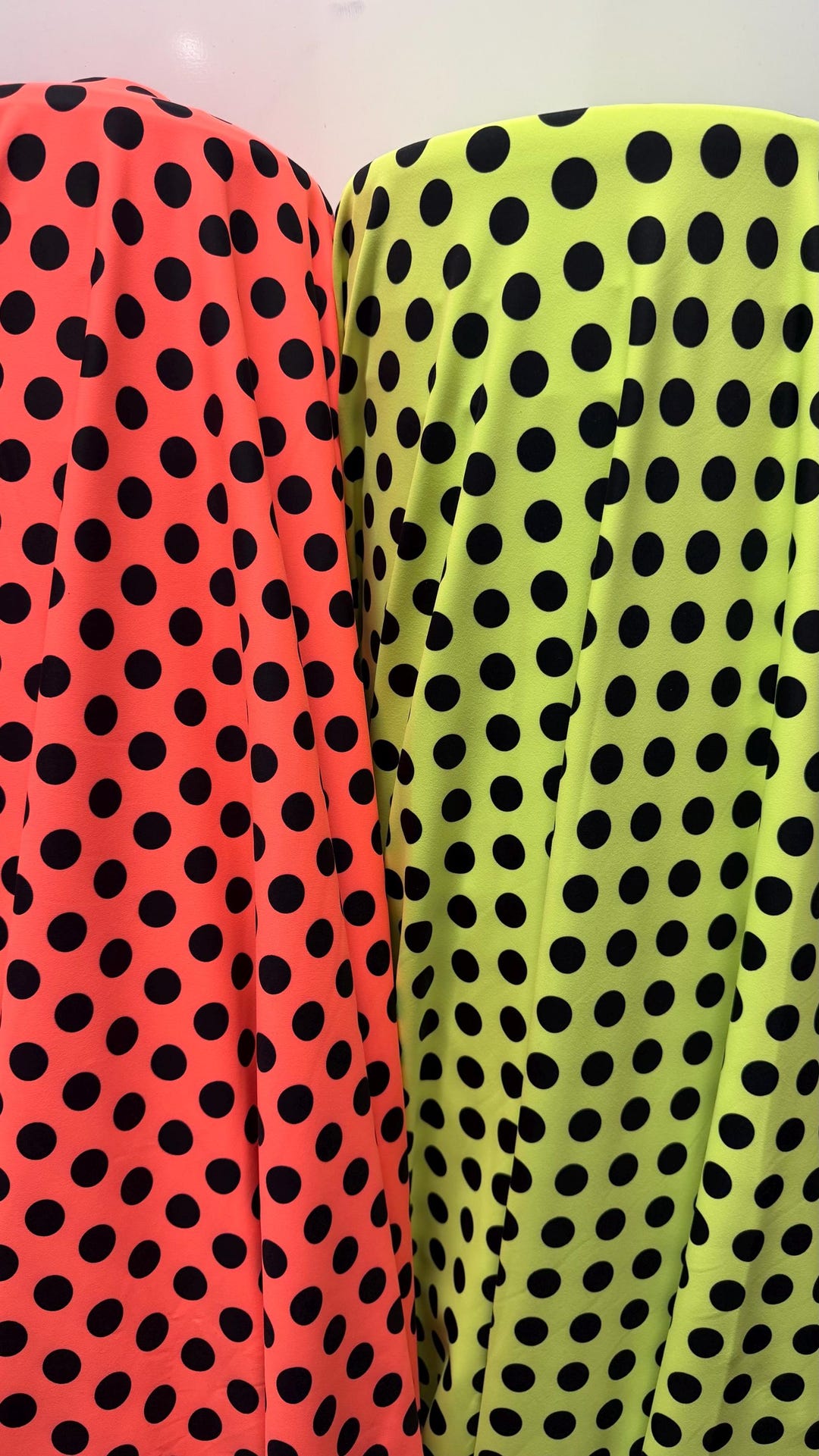 New Polka Dots Design Neon Colors With Black Dots Nylon Spandex 4-way ...