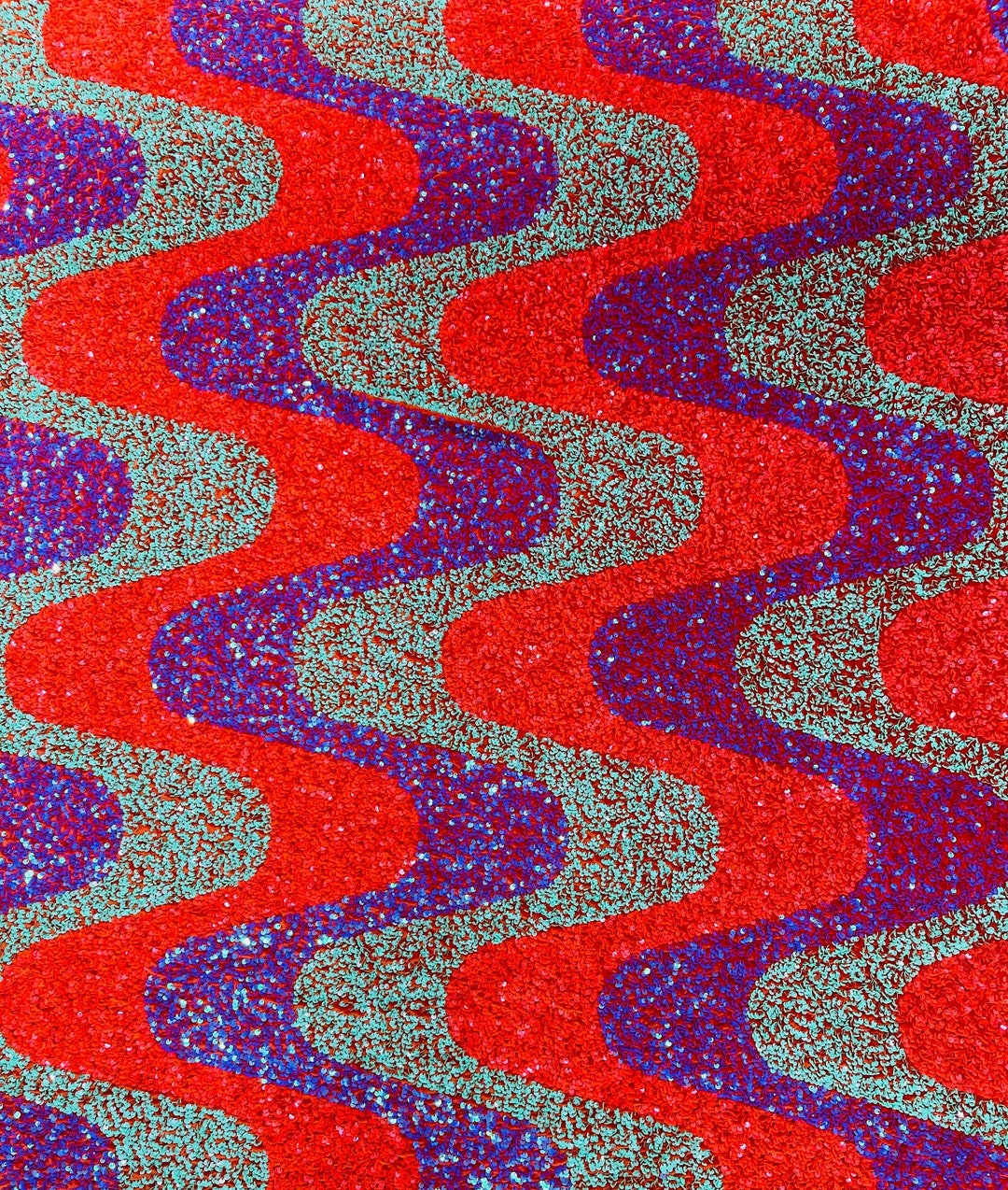 Deluxe Wavy Sequins on Spandex Velvet 4-way Stretch 58/60” High Quality ...