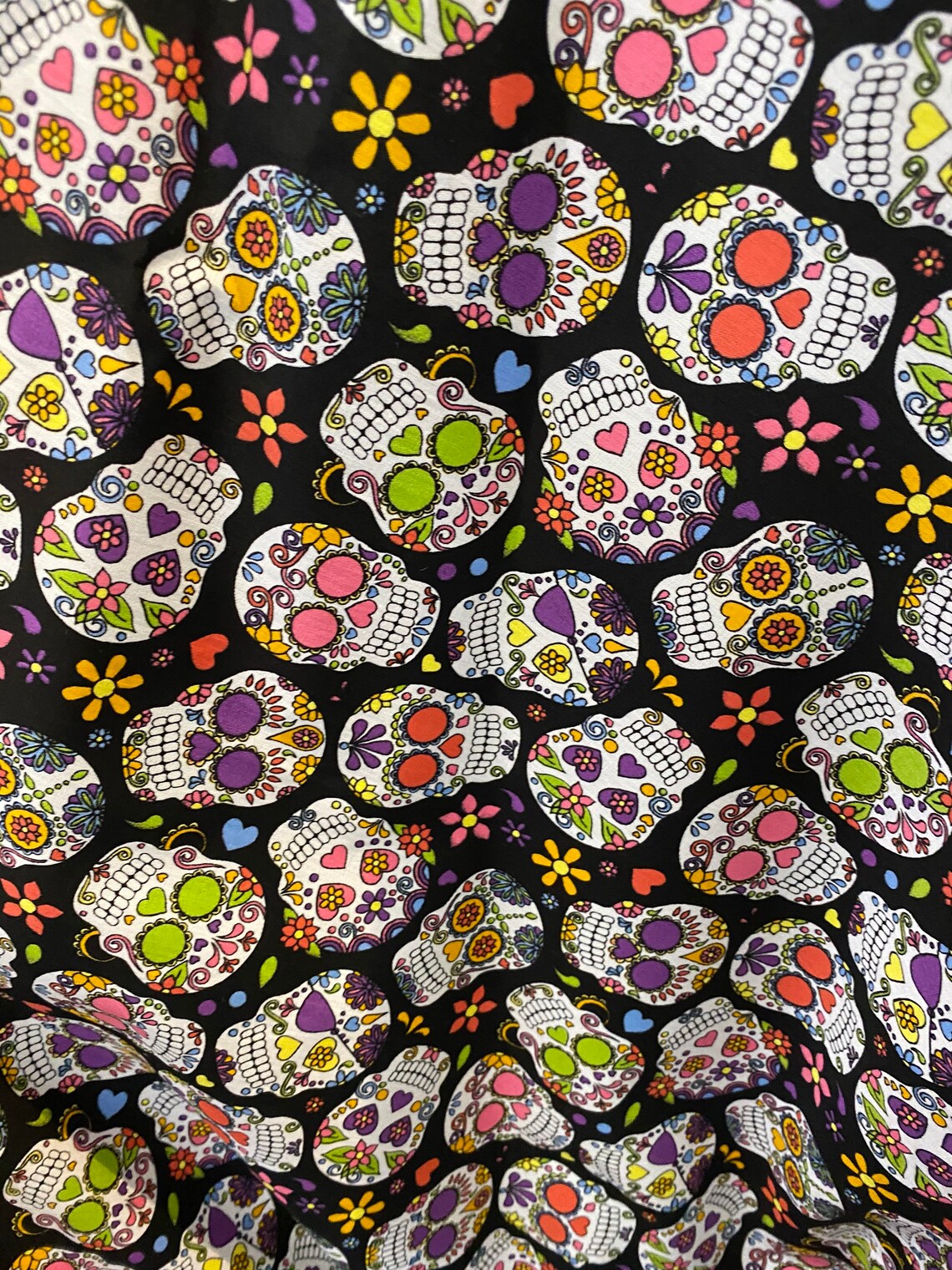 100% Cotton Skull Print Design Multicolor Very Soft Fabric Non Stretch ...