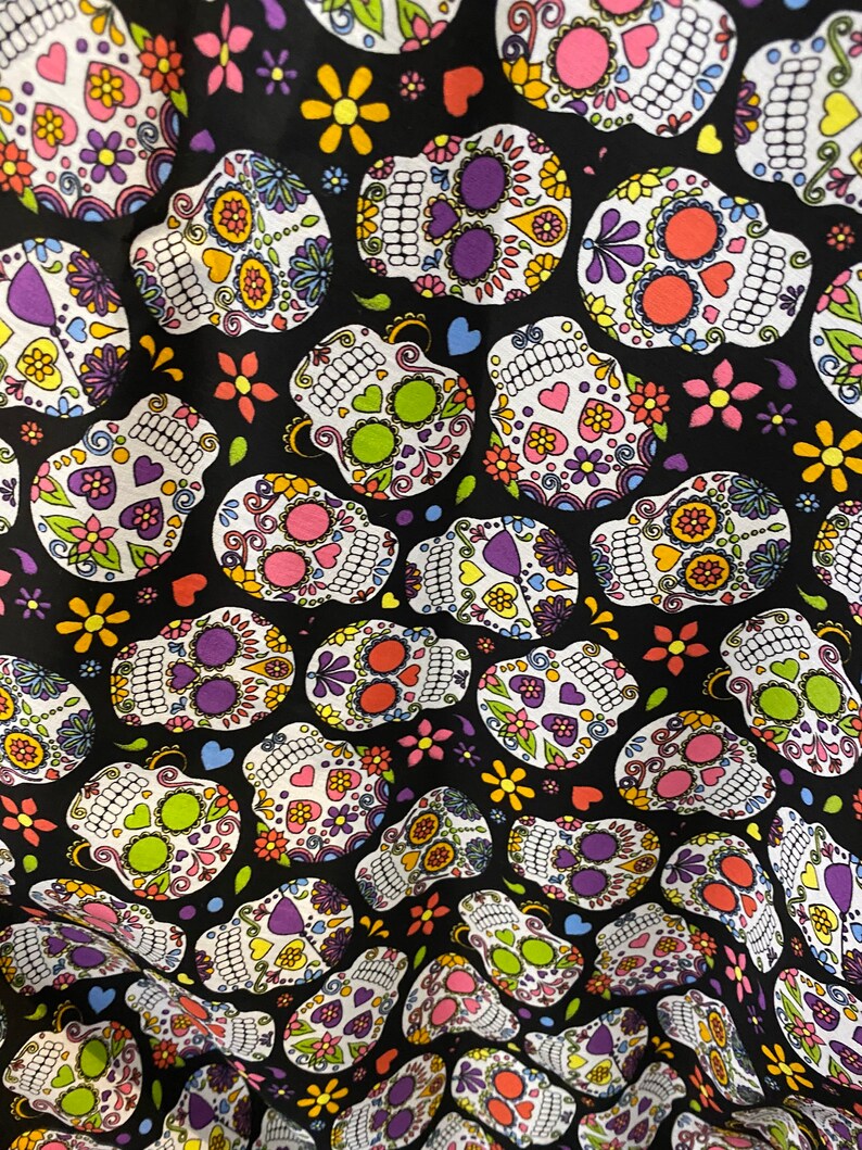 100% Cotton Skull Print Design Multicolor Very Soft Fabric Non - Etsy