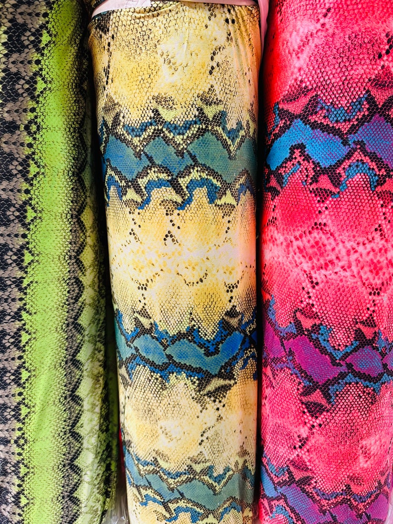 Exotic Python Snake Design Print on Great Quality of Poly Spandex Light ...