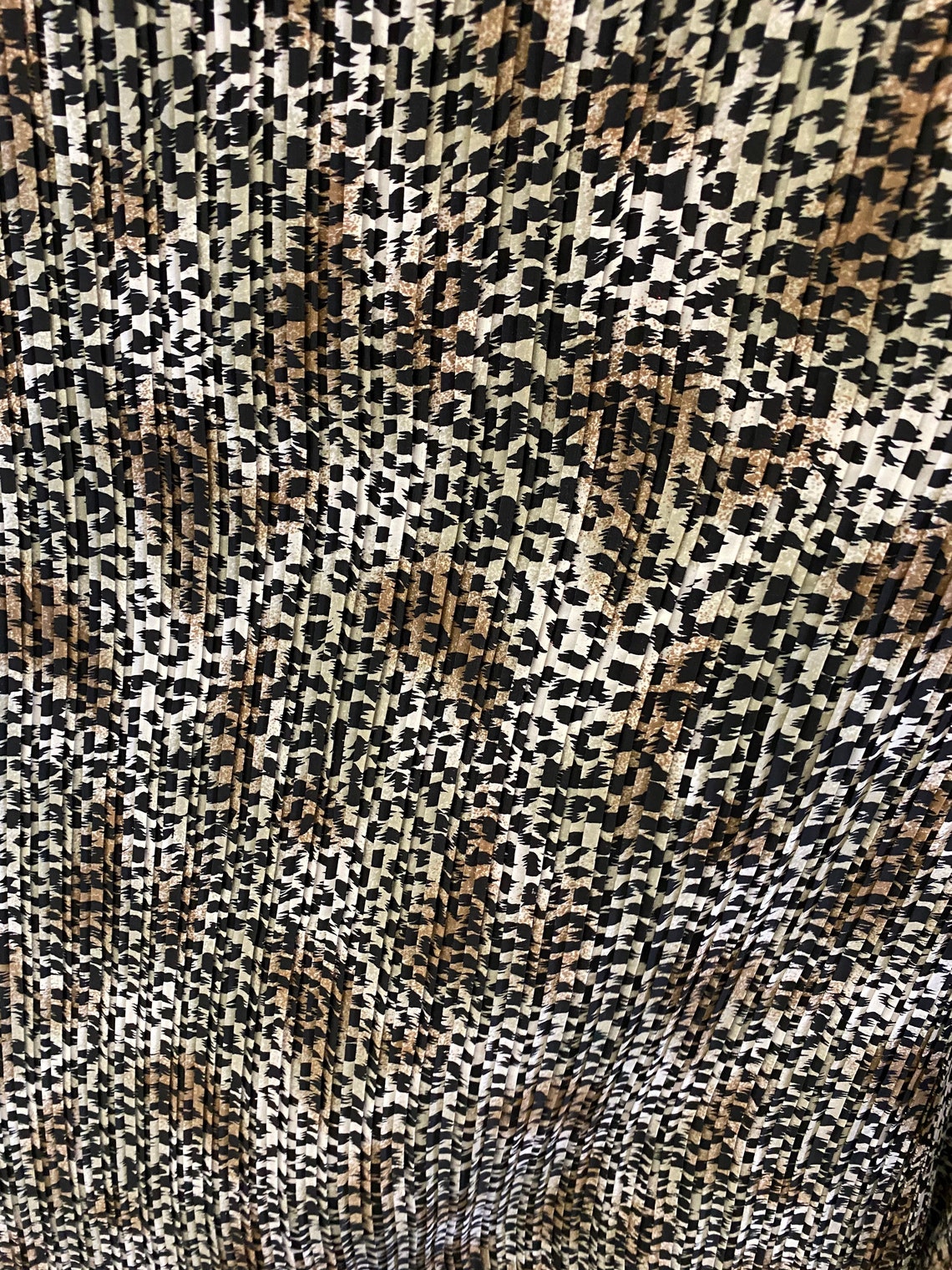 Exotic Animal Print Leopard Design Print on Pleated Poly Satin - Etsy