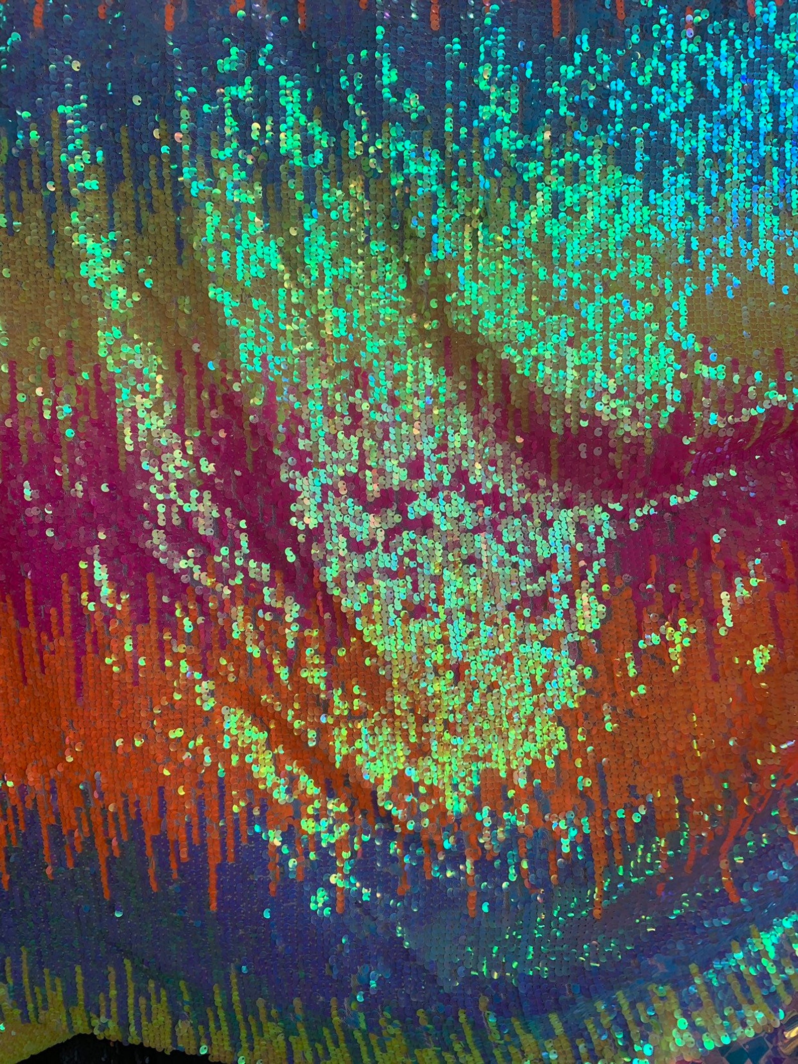 New Iridescent Rainbow Sequins All Over on Stretch Mesh 2way - Etsy