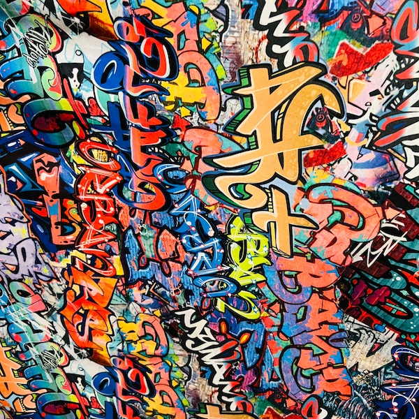 Graffiti Fabric - Etsy