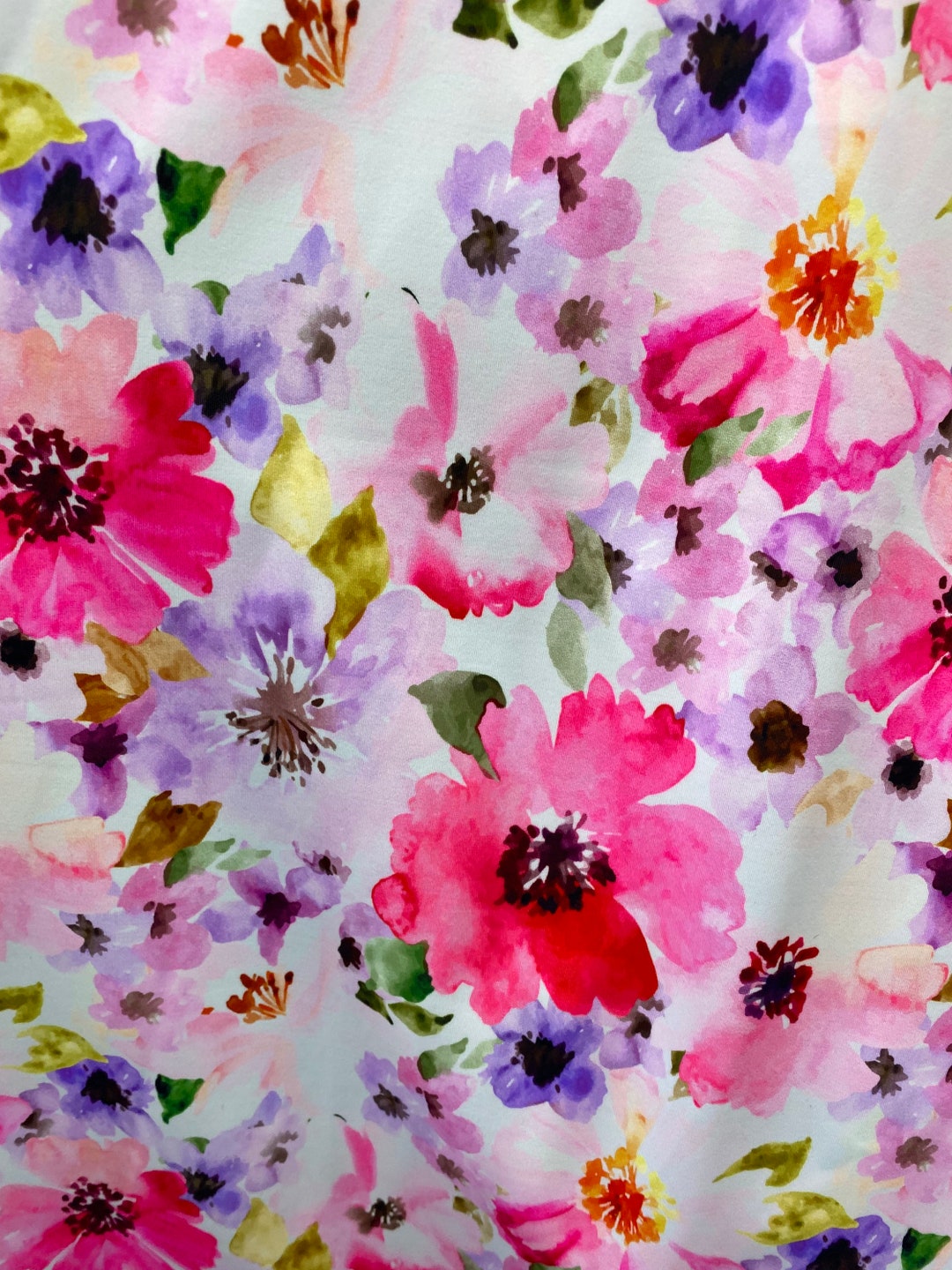 New Beautiful Flower Design Print on Nylon Spandex 4-way Stretch 58/60 ...