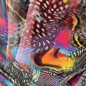 New Abstract Design Print on Great Quality of Stretch Power Mesh 4-way ...