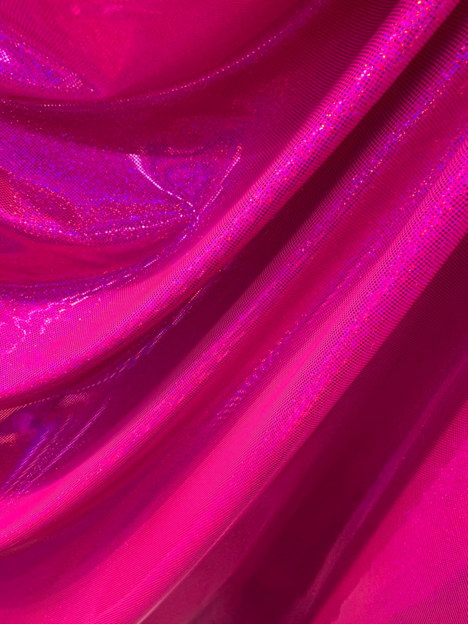 Hologram Metallic Dots Hot Pink Fushia Nylon Spandex 4way Stretch 58/60 ...