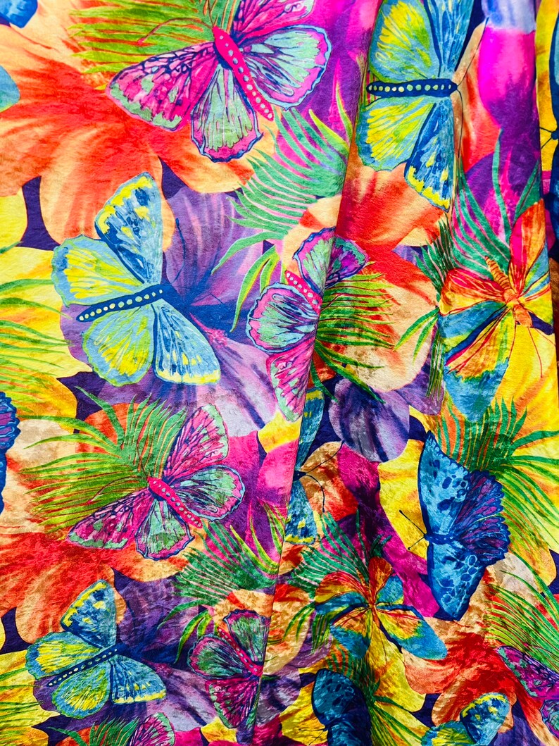 New Butterfly Design Rainbow Color Print on Poly Velour - Etsy