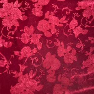 New Italian Embossed Velvet Flower Design Merlot Color Luxury 4-way ...