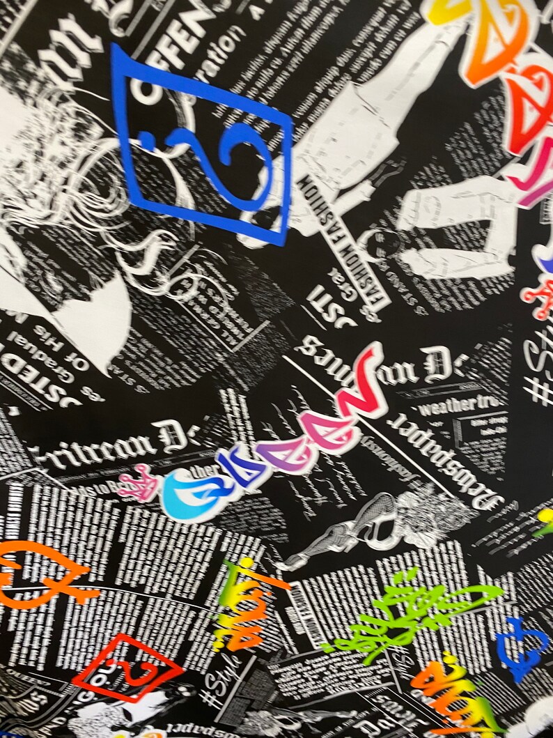 New Scuba Techno Print News Fashion Design 2-way Stretch 58/60” Sold by ...