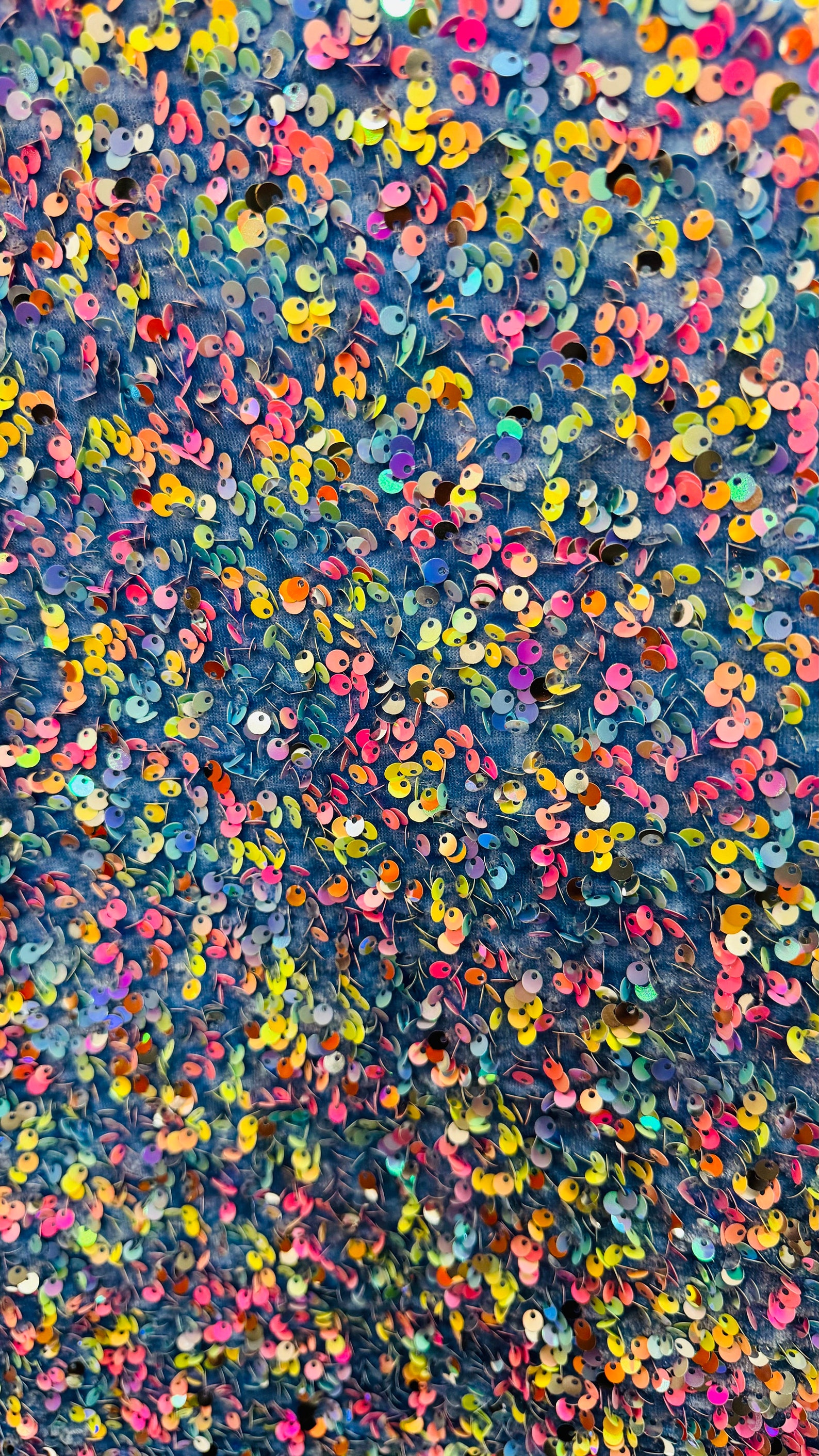 Deluxe Sequins Multi Pastel Colors Embroidered on Stretch Velvet 4-way ...