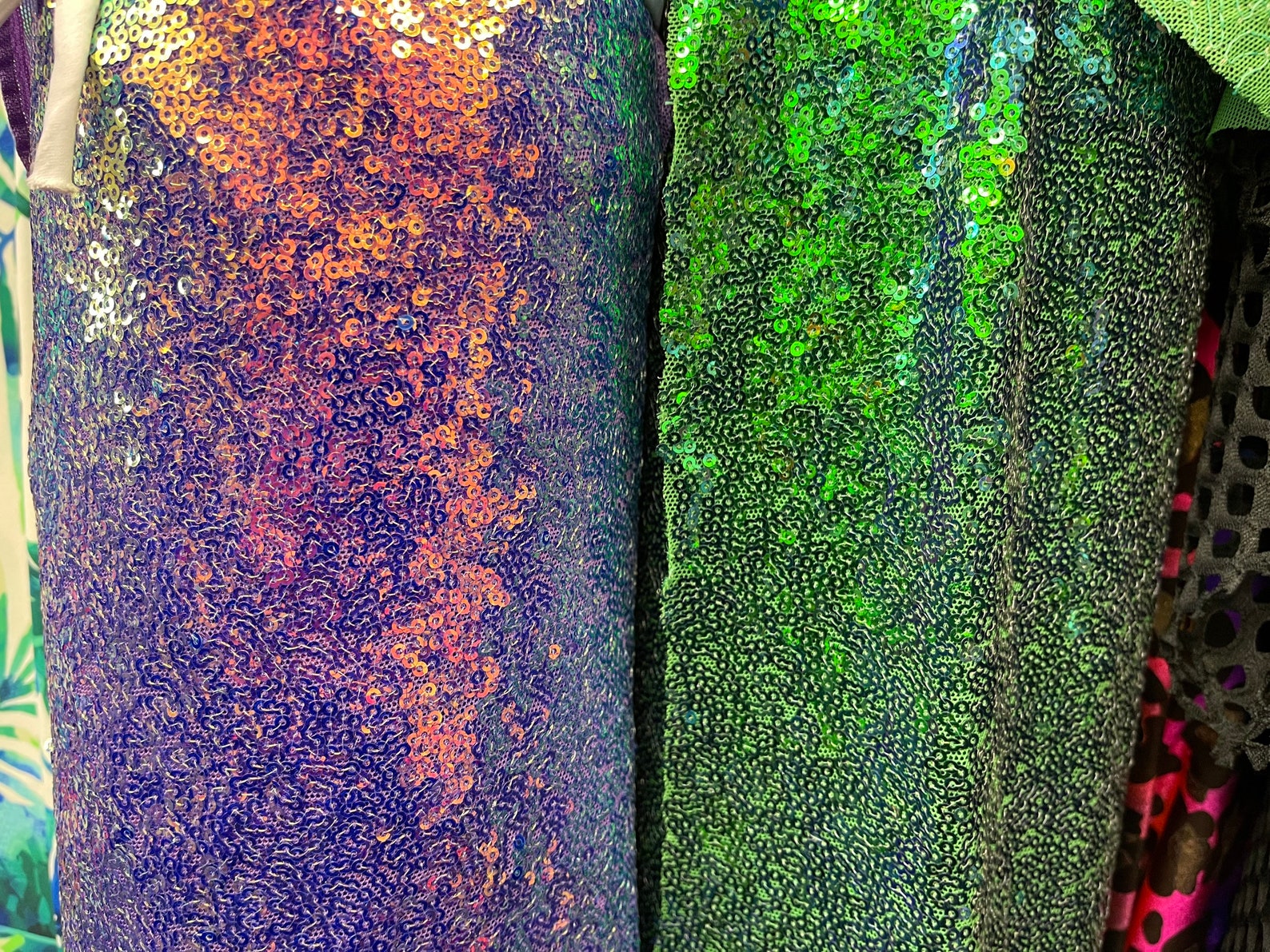 New iridescent mini disco sequins 3mm on stretch mesh 4way | Etsy