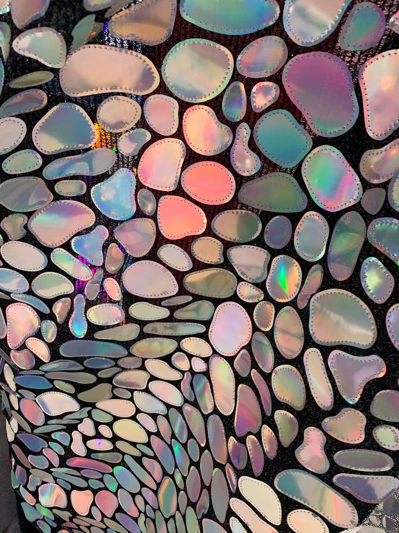 New Metallic Mesh Safari Design With Shining Vinyl 2-way Stretch 58/60 ...