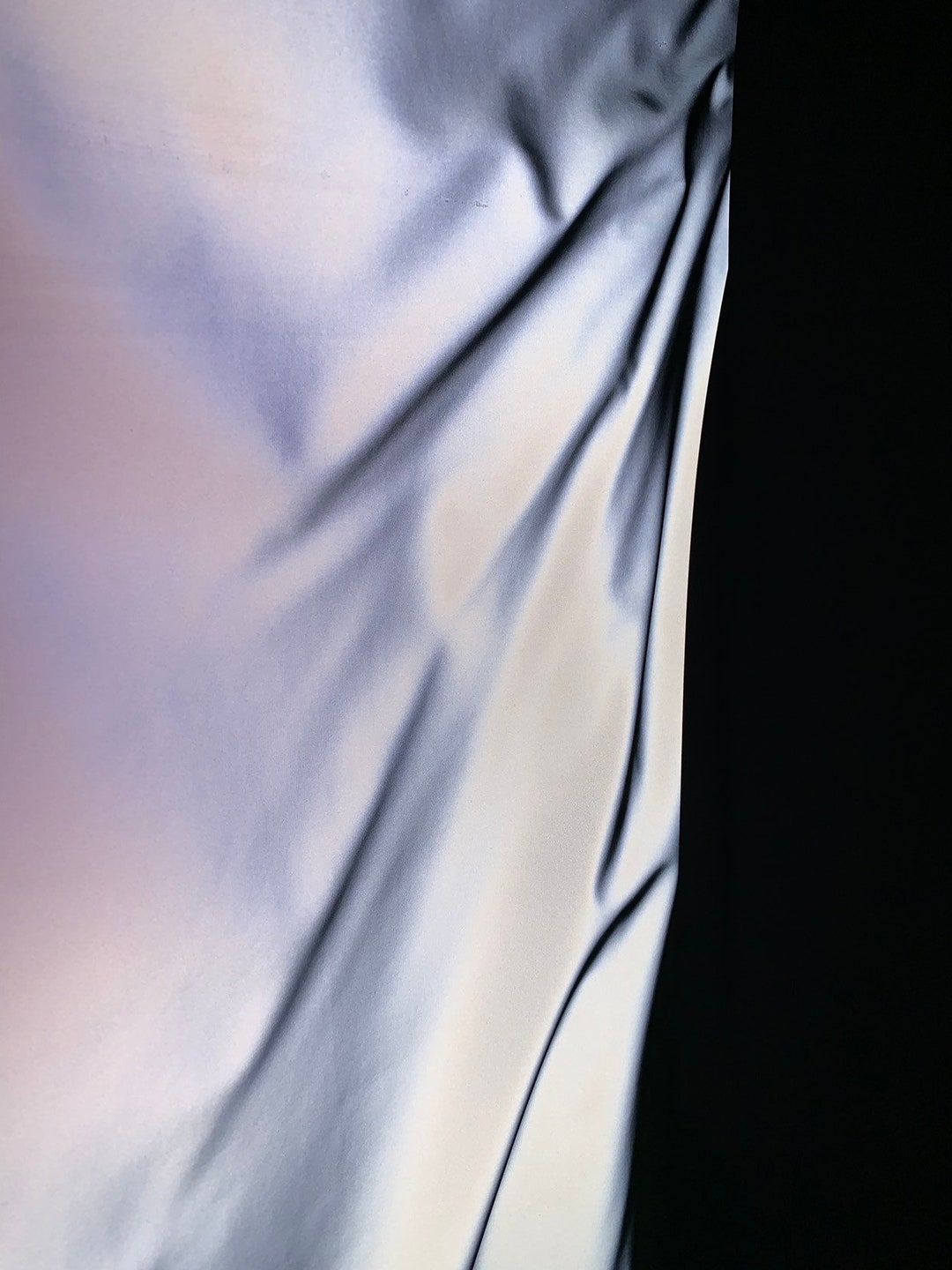 Reflective Vinyl Iridescent Silver Non Stretch Vinyl 58/60" Sold by the ...