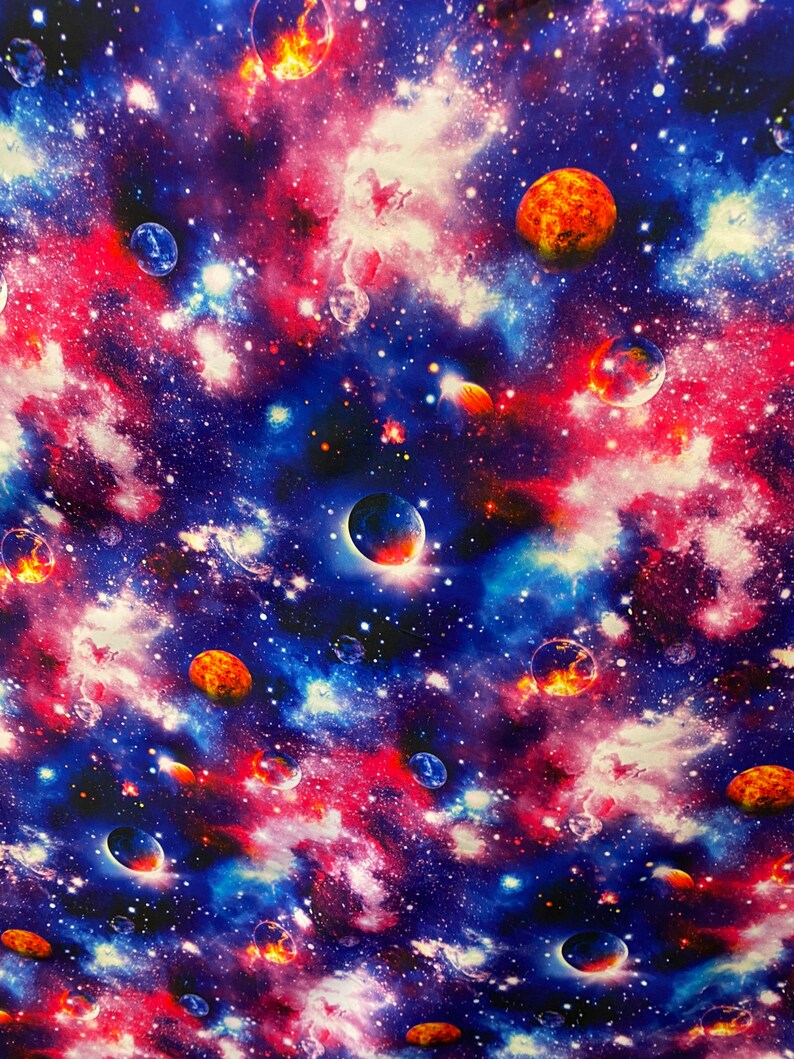 Amazing Galaxy Design Print on Heavy Nylon Spandex 4-way Stretch 58/60 ...