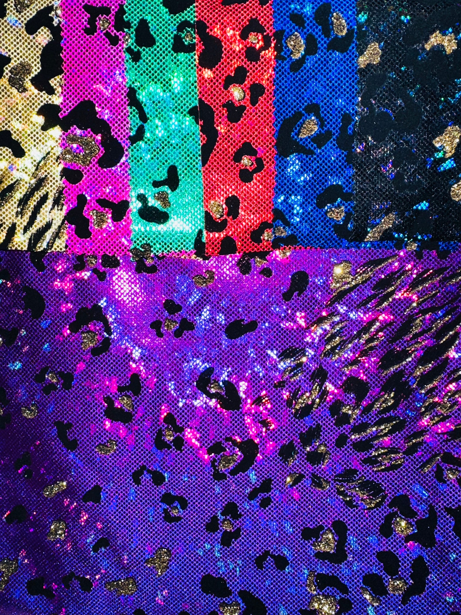 Luxury Exotic Cheetah Design Metallic Hologram Nylon Spandex With ...