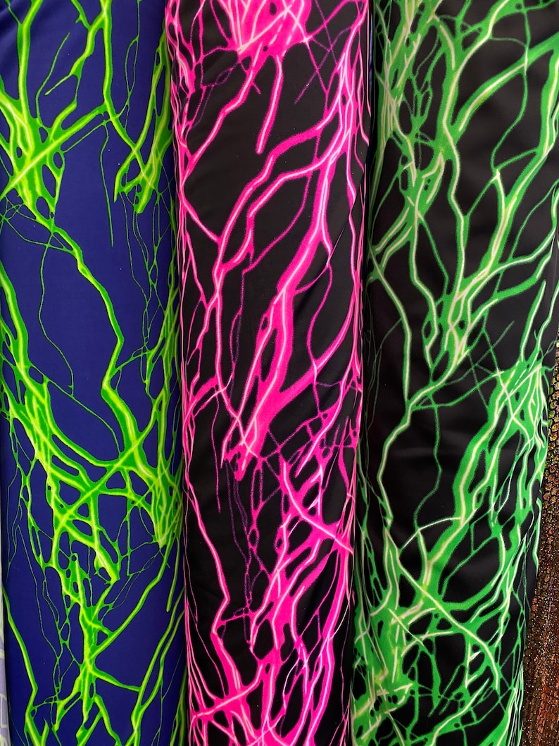 Thunder Design Print on Great Quality of Nylon Spandex 4-way Spandex 4 ...