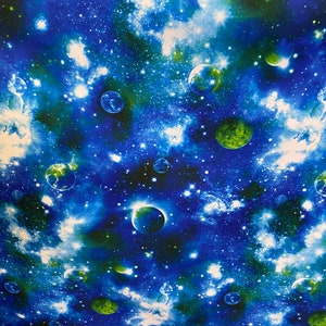 Amazing Galaxy Design Print on Heavy Nylon Spandex 4-way Stretch 58/60 ...