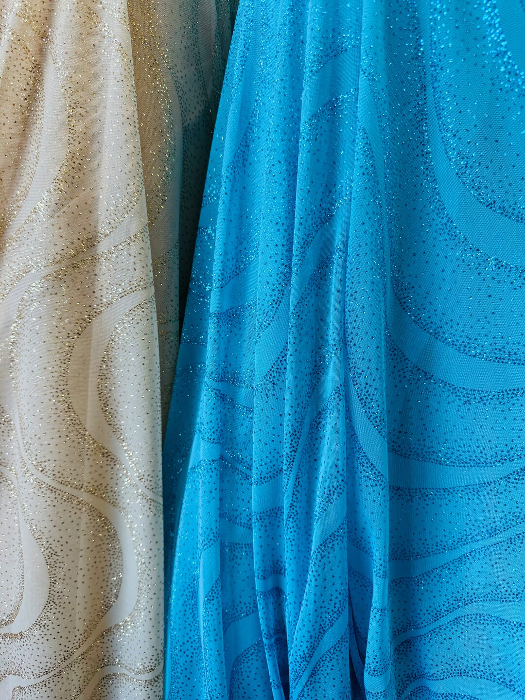 New Luxury Wavy Design on Mesh With Glitter 2-way Stretch 58/60” - Etsy