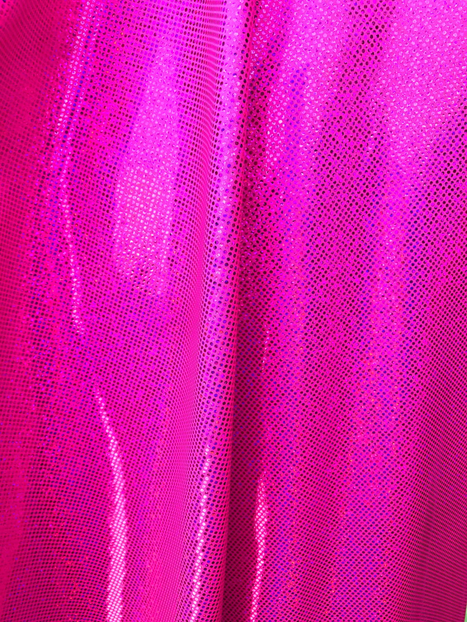 Hologram Metallic Dots Hot Pink Fushia Nylon Spandex 4way Stretch 58/60 ...