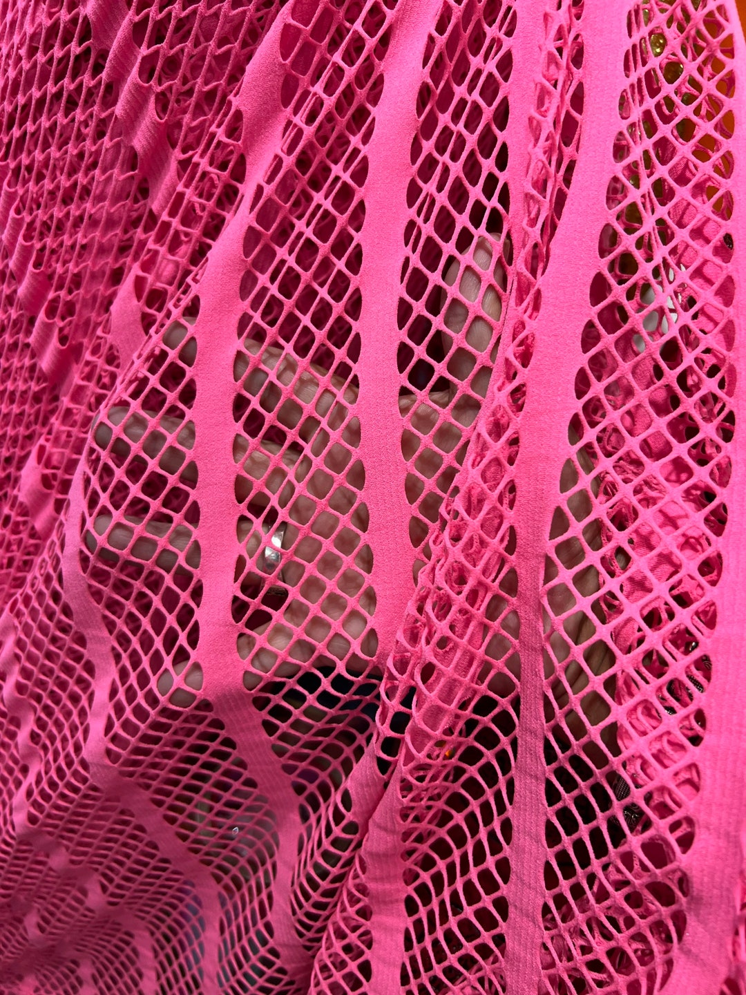 Stripe Fishnet Design Nylon Spandex Fishnet 4-way Stretch 58/60” Sold ...