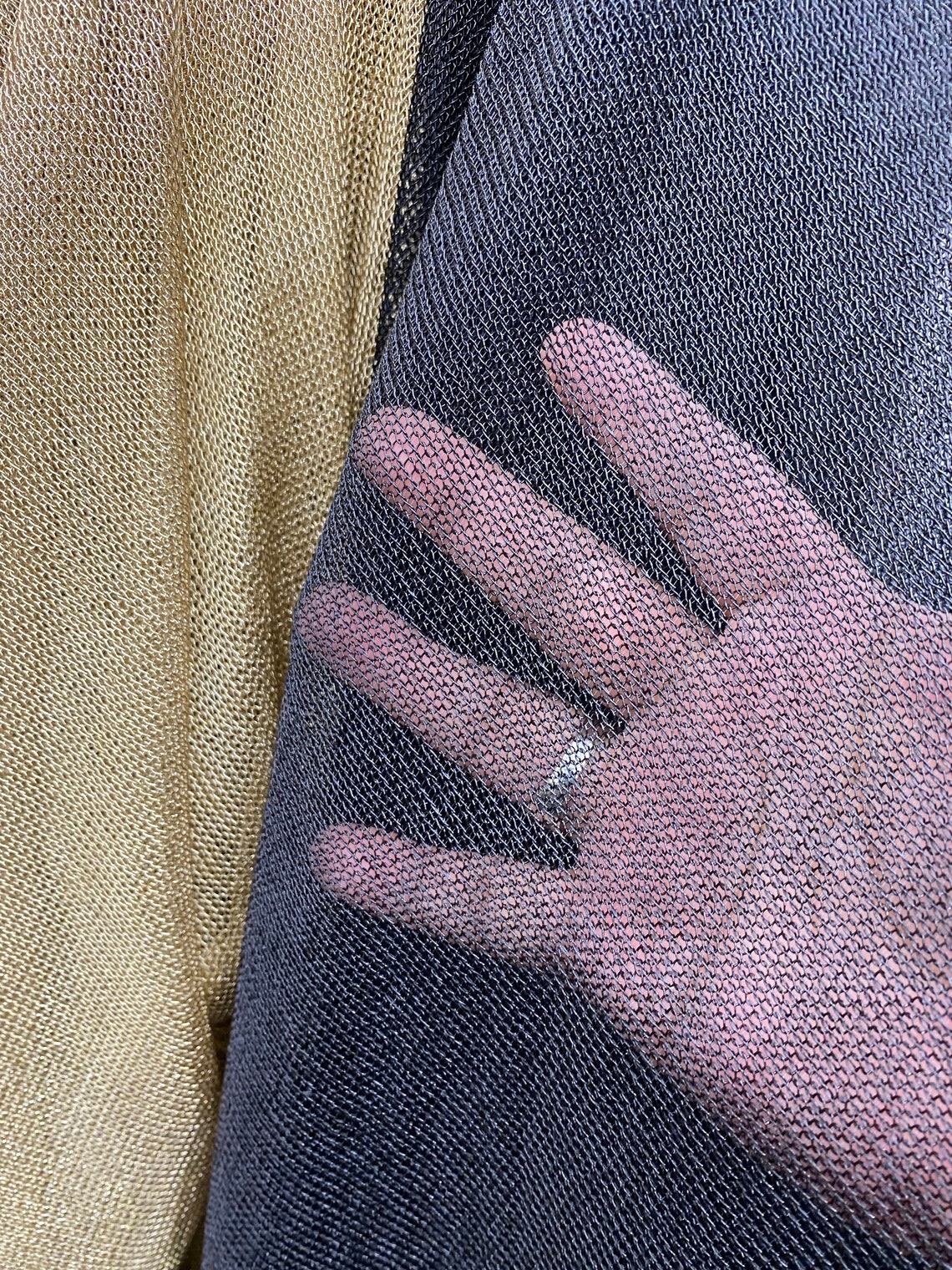 Metallic mesh chain design 2-way stretch 58/60 Sold by the | Etsy