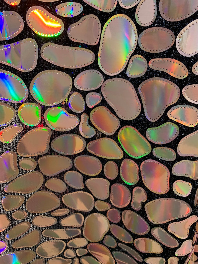 New Metallic Mesh Safari Design With Shining Vinyl 2-way Stretch 58/60 ...