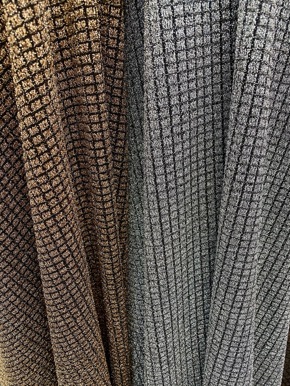 New Metallic Poly Spandex With Square Design With Glitter Foil | Etsy