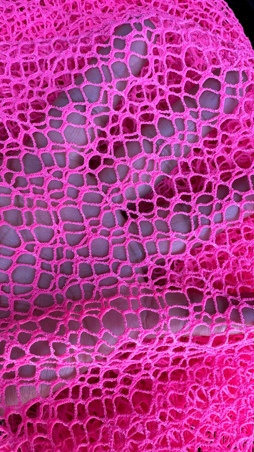 Spiderweb Neon Pink Fishnet Nylon Spandex 4-way Stretch 58/60 High ...