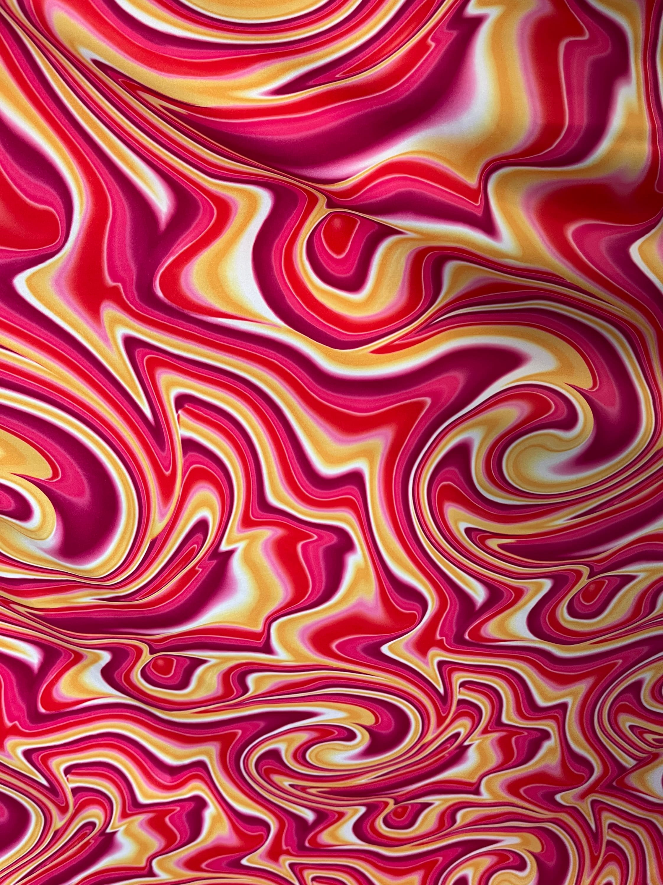 New Abstract Lava Design Magenta/multicolor Print on Best Quality of ...
