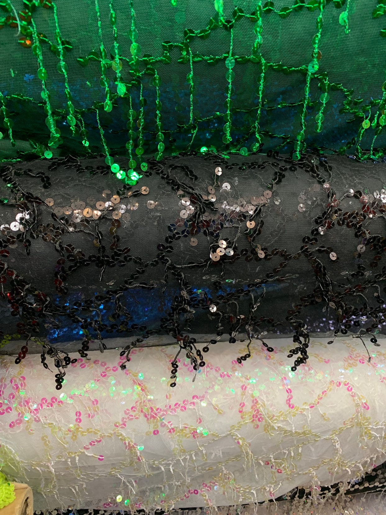 Hanging Sequins All Over on Stretch Mesh 2way 55/57 Sold - Etsy