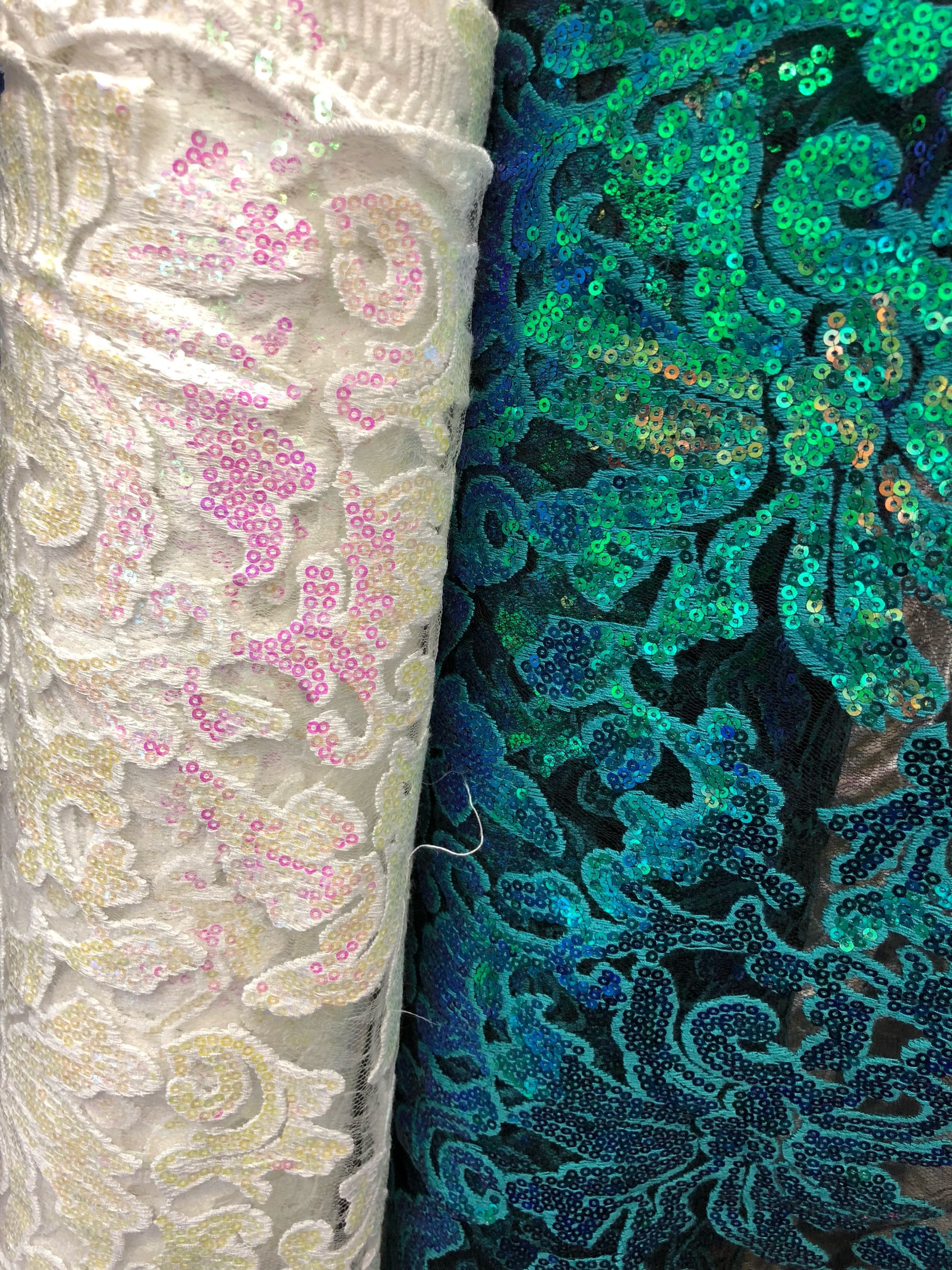 Embroidered lace kelly green and white BEYONCE design 2way | Etsy