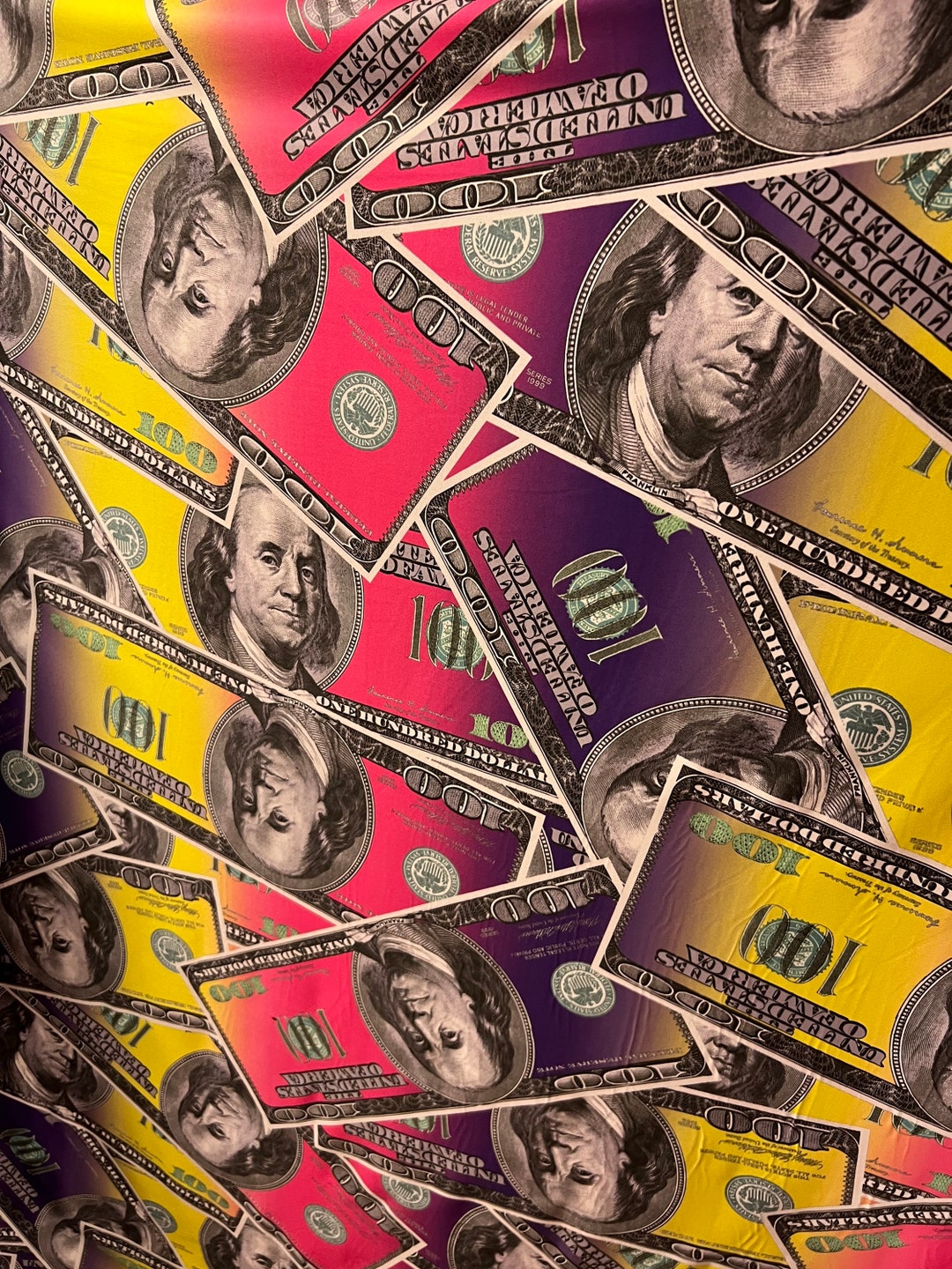 New Money Design Print on Light Weight of Nylon Spandex 2-way Stretch ...