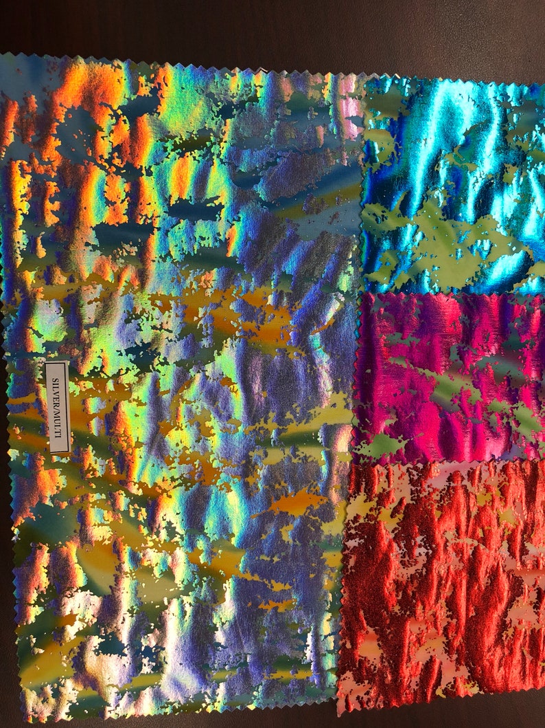 Lava Print With Iridescent Foil on Nylon Spandex 4way Stretch - Etsy