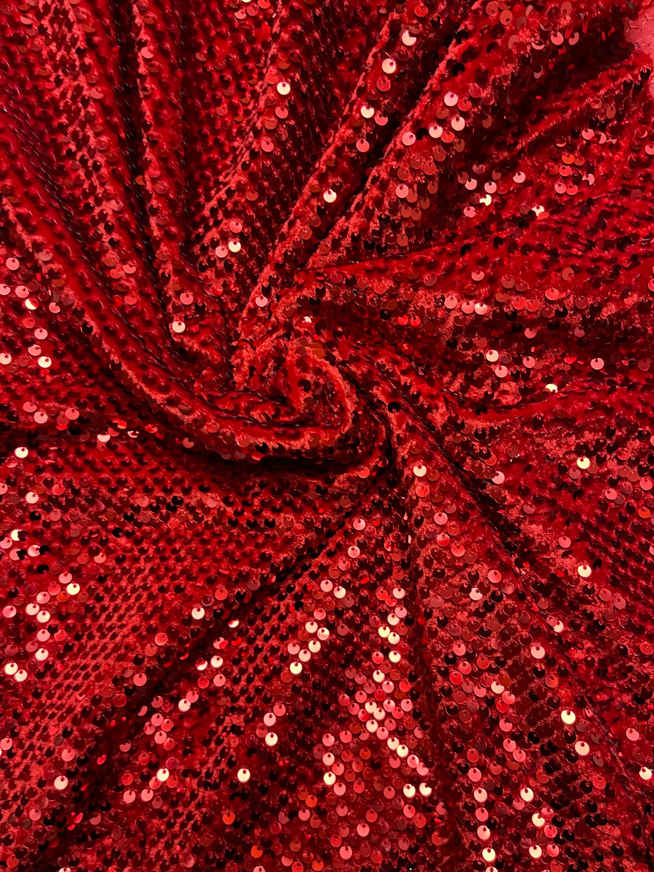 Luxury red sequins embroidered on great quality of stretch | Etsy