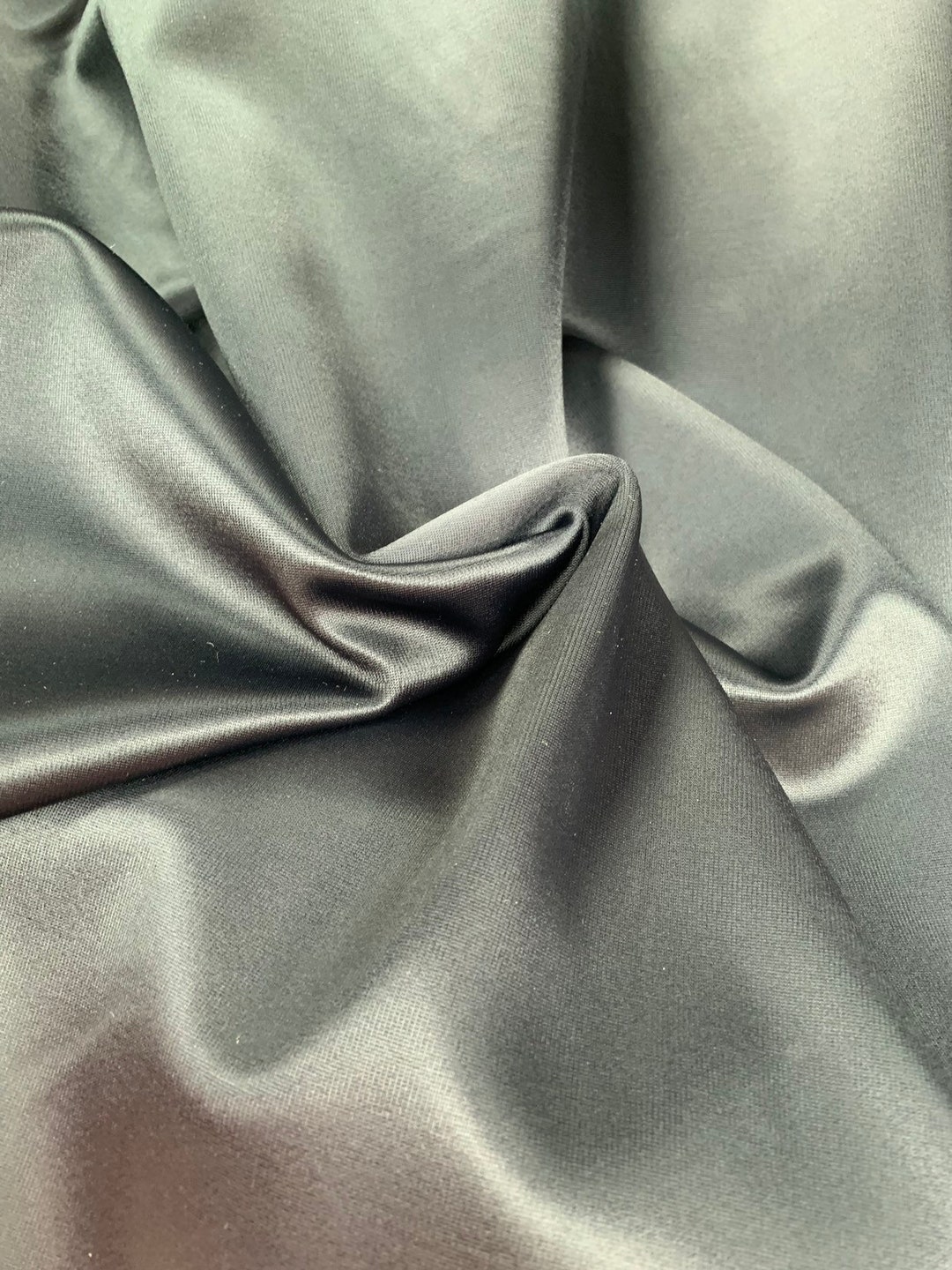 Super Shining Black Heavy Jumbo Spandex 4way Stretch 50/52" Sold by the ...