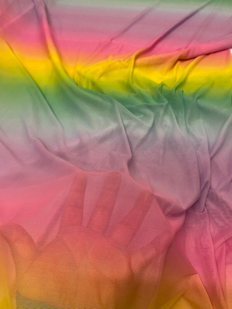 New Rainbow Design Power Mesh 4-way Stretch Nylon Quality - Etsy