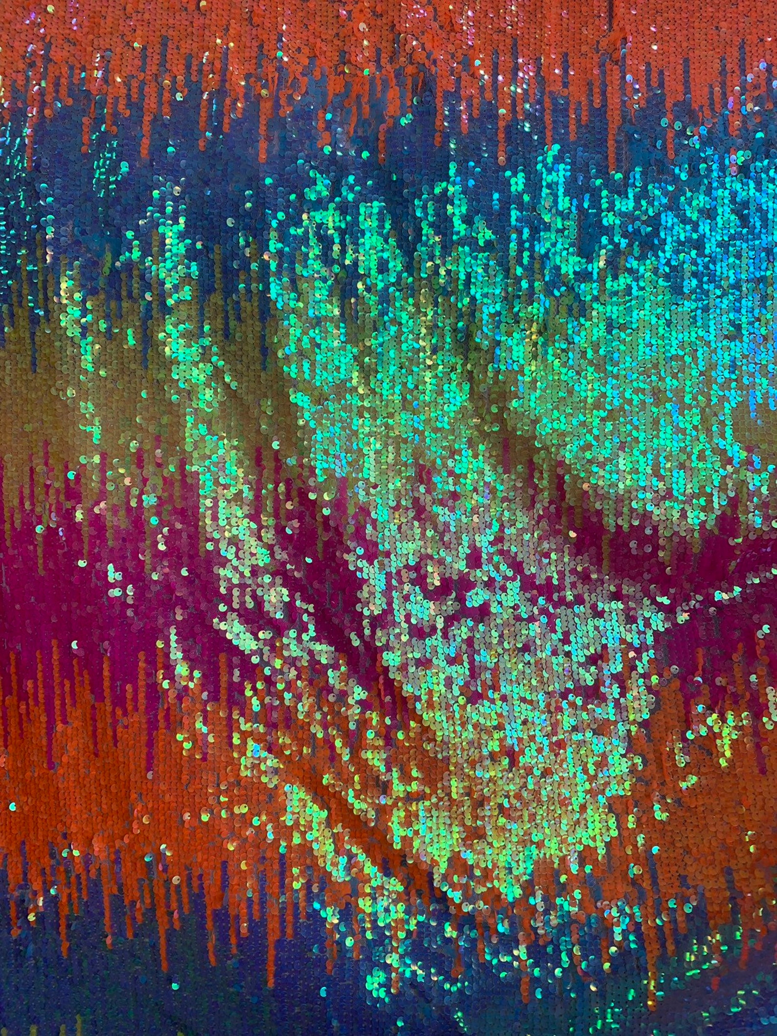 New Iridescent Rainbow Sequins All Over on Stretch Mesh 2way - Etsy