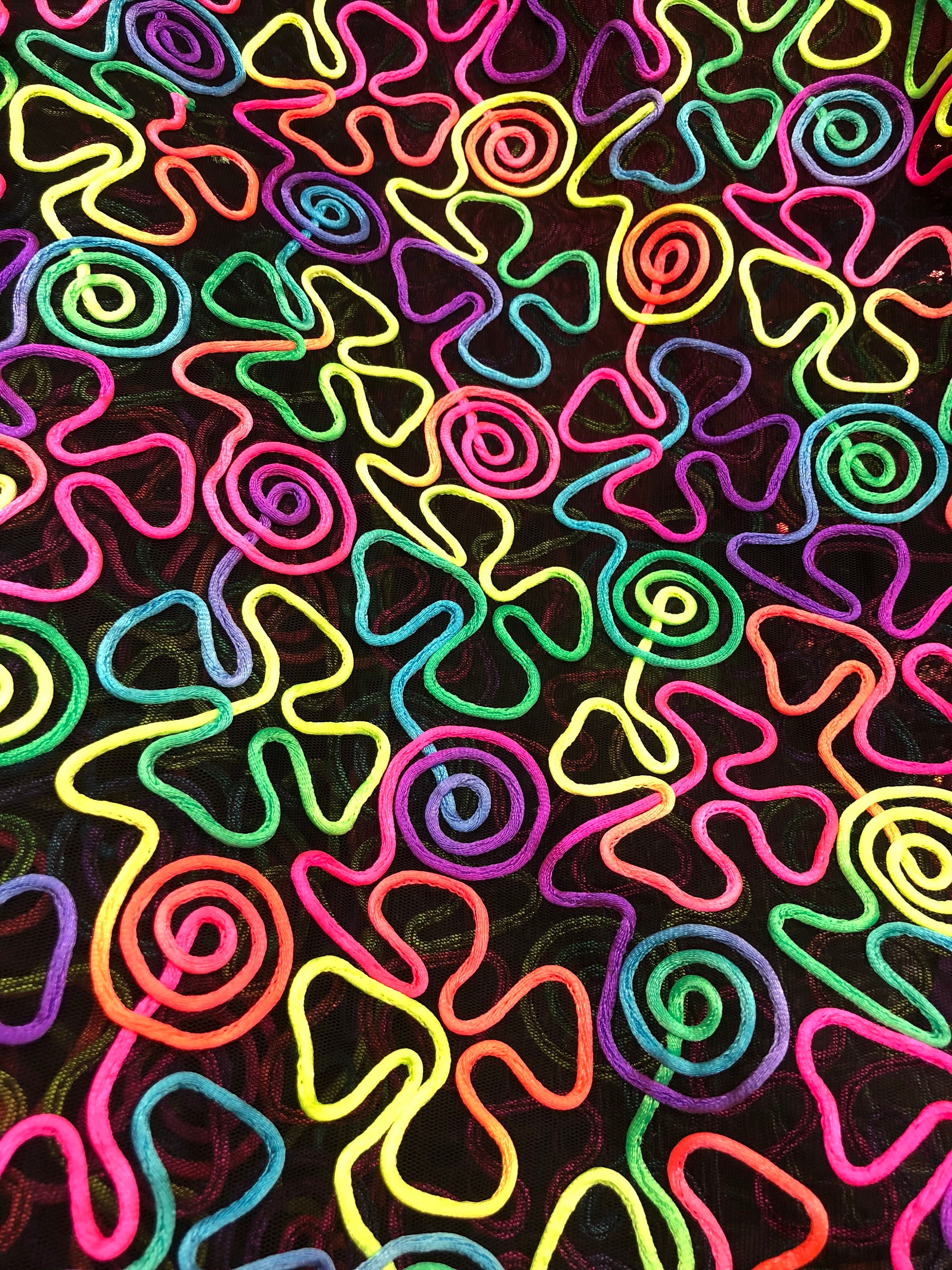 New stretch mesh swirl design rainbow color 2way stretch | Etsy