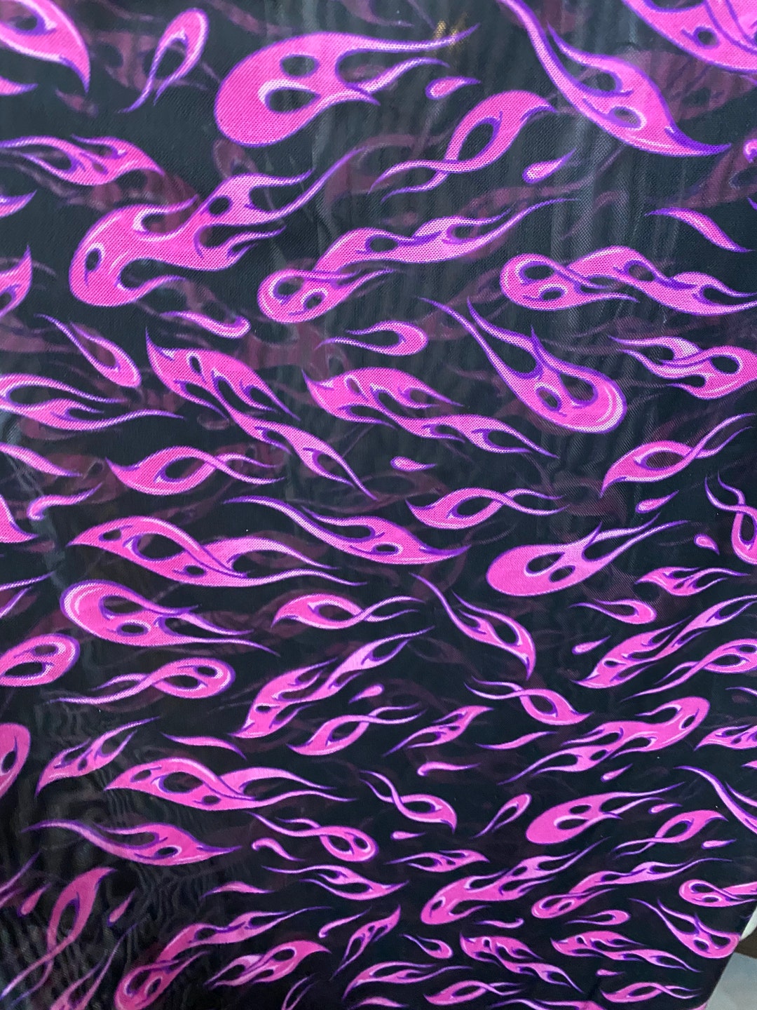 New Modern Fire Flame Design Print on Power Nylon Mesh 4way Stretch 58/ ...