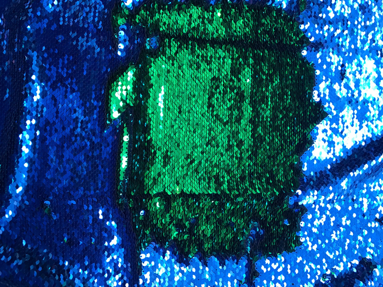 Flip up mermaid sequins turquoise/kelly green 2 tone sequins | Etsy