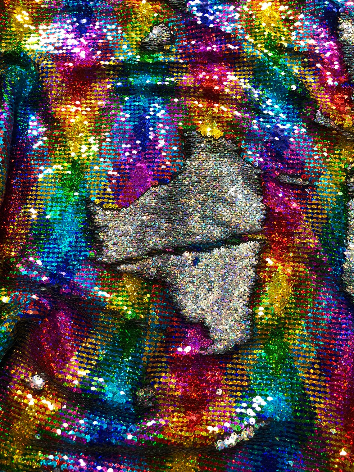 New rainbow sequins mermaid reversible sequins rainbow/silver | Etsy